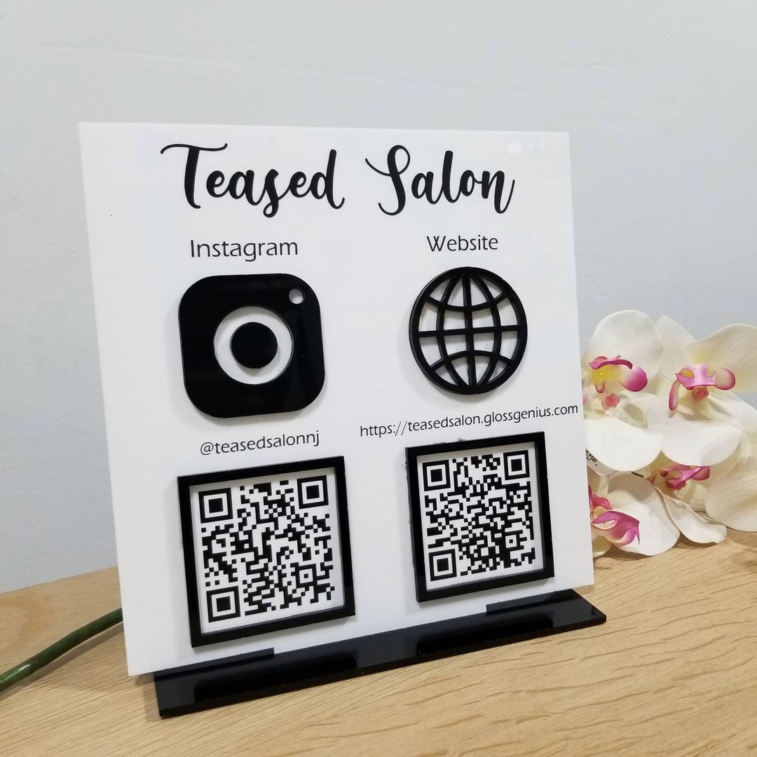 Business QR Code | Social Media Sign | Salon Sign | Beauty Sign ...