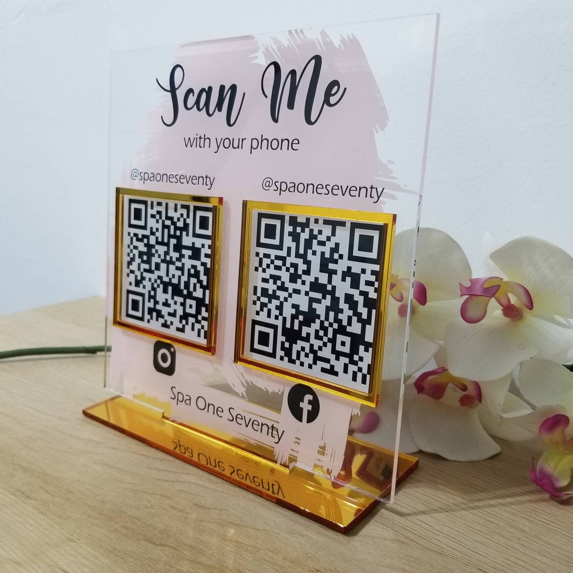 Multi Qr Code Sign Qr Code Sign Business Social Media Sign | Etsy