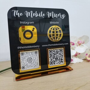 Multi QR Code Sign Business Social Media Instagram QR Code Acrylic ...