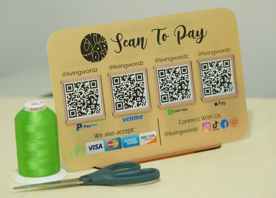 Small Business Payment QR Code Sign Scan to Pay QR Payment Sign Cashapp ...