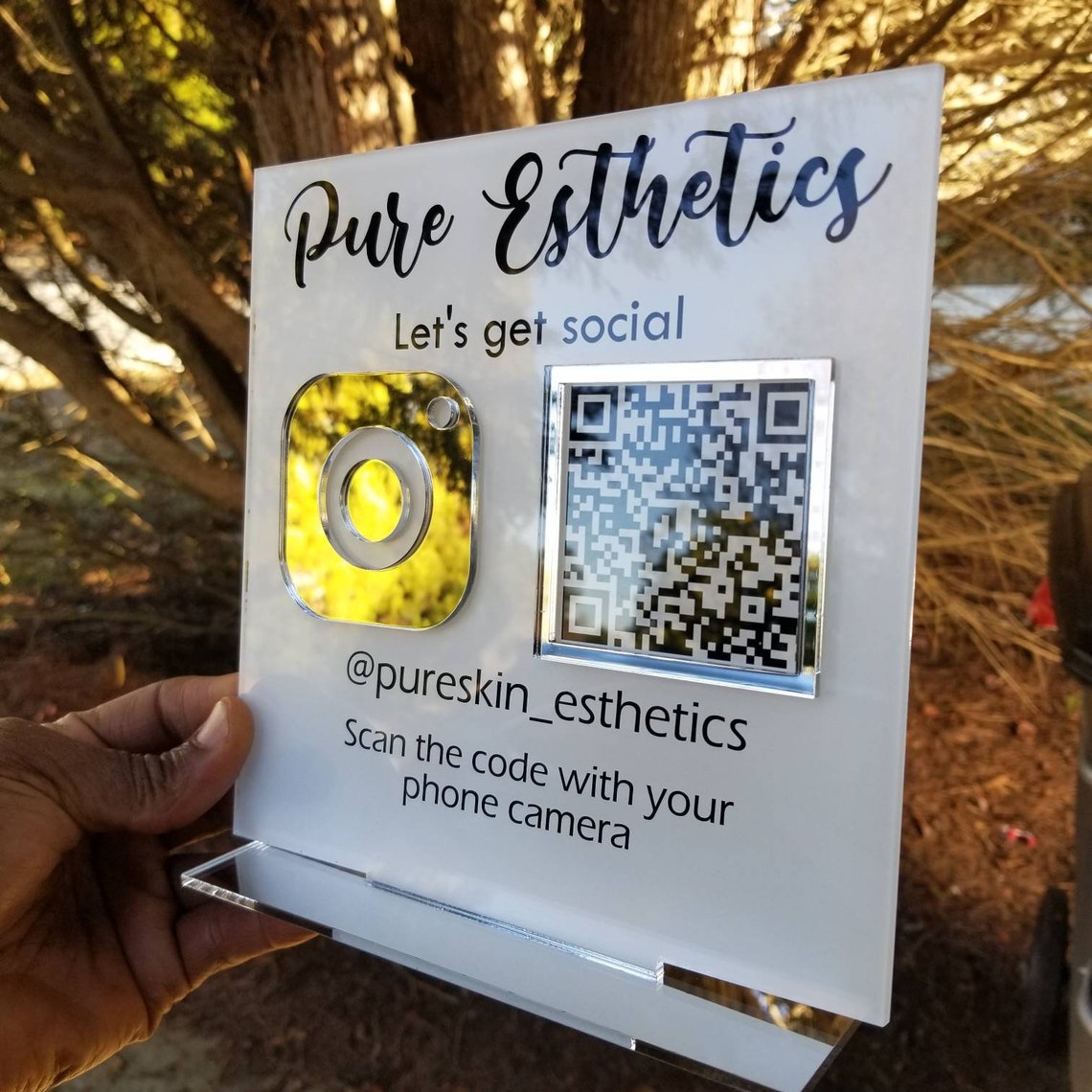 Instagram QR Code Facebook QR Sign Social Media Sign | Etsy