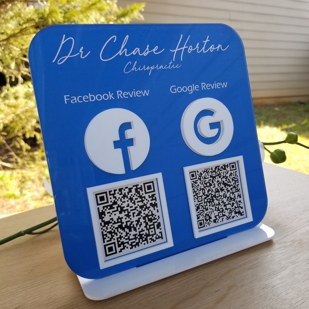 Review QR Code Display | Business Card With QR Code | Leave A Review QR ...