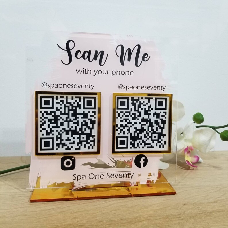 Multi Qr Code Sign | Qr Code Sign Business | Social Media Sign ...
