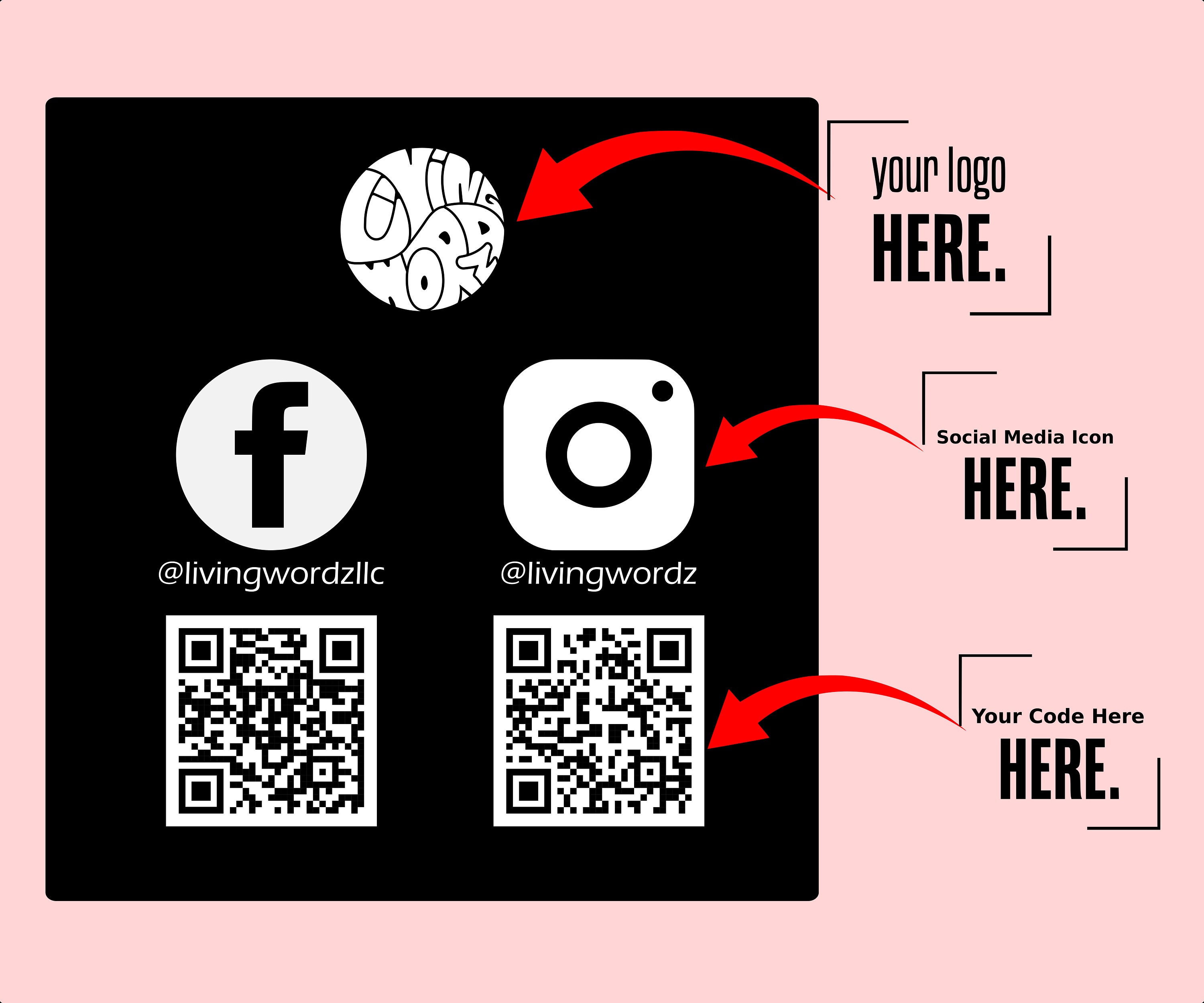 Pop up Shop Sign Multi QR Code QR Code Sign Instagram - Etsy