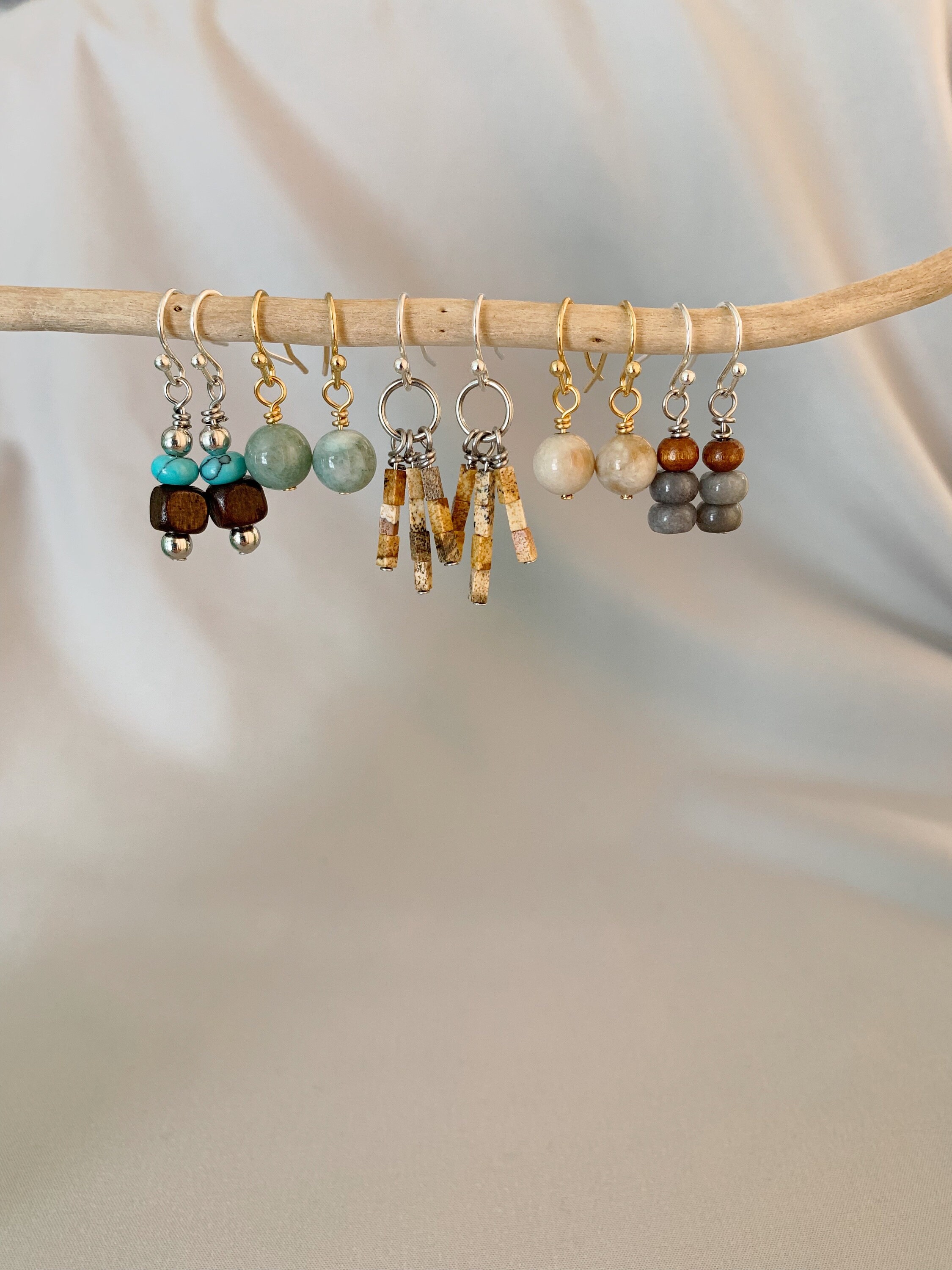 Dangle Earrings/small Dangle Earrings/green Aventurine Earrings/stone ...