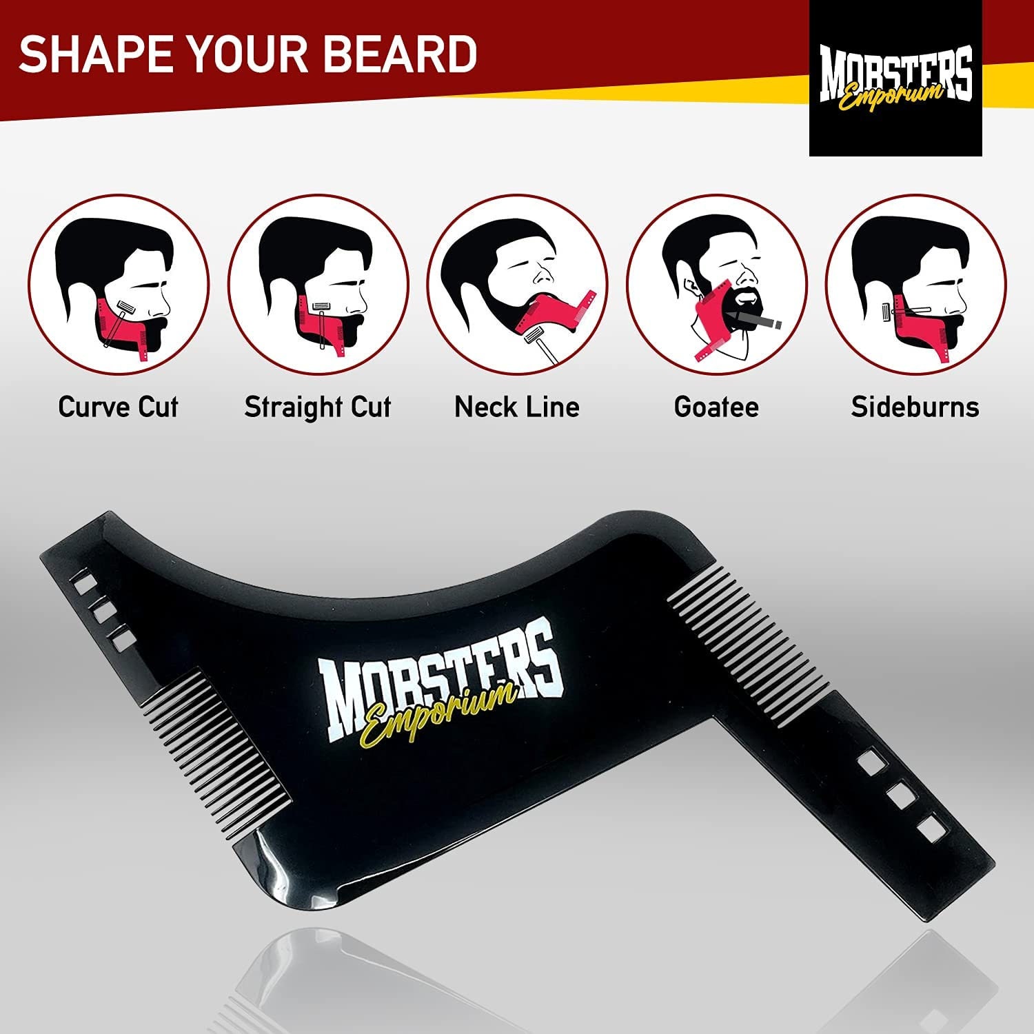 Mobsters Beard Shaping Template Plus Beard Comb All-in-one Tool - Etsy