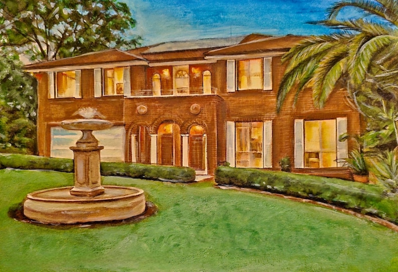 Hand-painted House Portrait: Custom Watercolor or Acrylic Home Painting ...