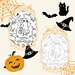 Happy Halloween Tracing Coloring Pages With Borders Set of 3 Spooky ...