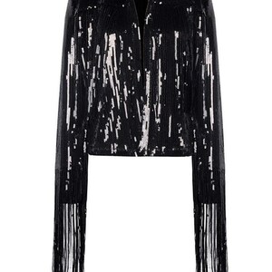 Sequin Jacket Women Fringed Jacket Silver Reflective Jacket - Etsy