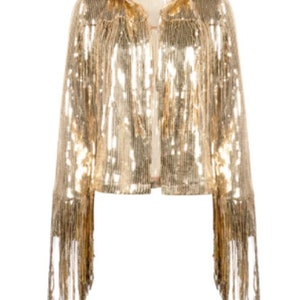Sequin Jacket Women Fringed Jacket Silver Reflective Jacket - Etsy