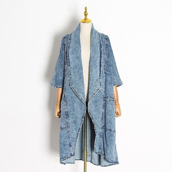 Long Denim Coat - Etsy