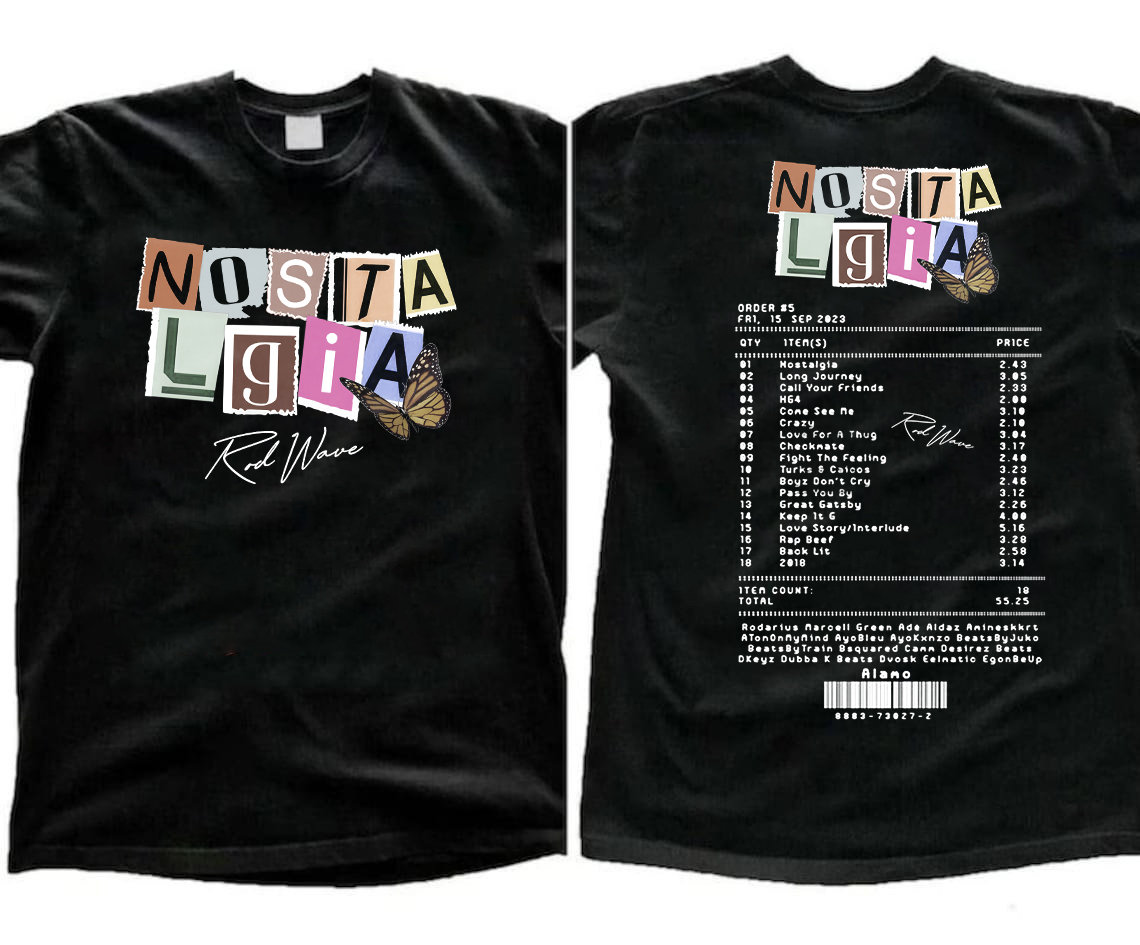 Rod Tracklist Graphic , 90s Rap Nostalgia Tour 2023, Music Shirt 2 Sides, Bootleg Vintage, Wave ...
