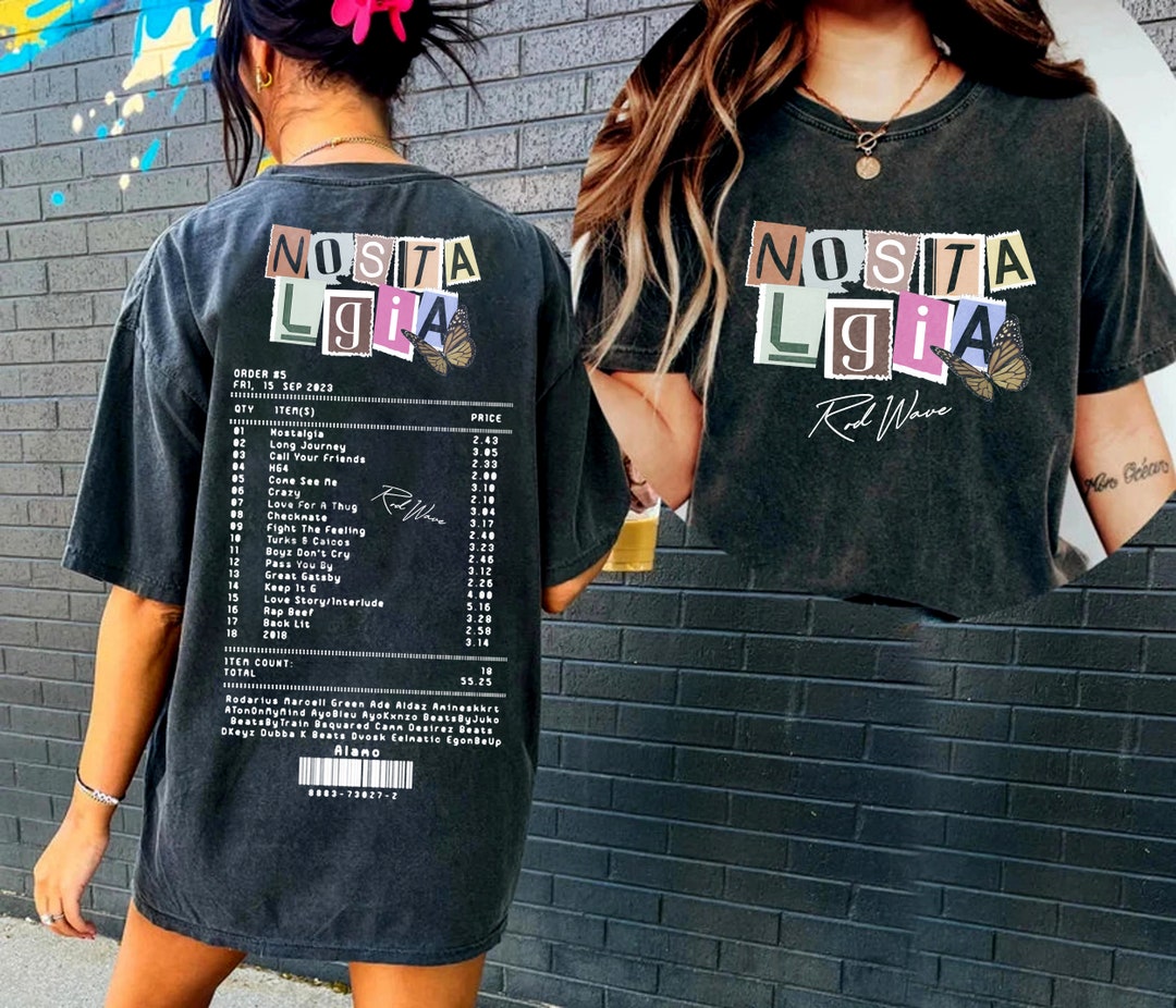 Rod Tracklist Graphic , 90s Rap Nostalgia Tour 2023, Music Shirt 2 Sides, Bootleg Vintage, Wave ...