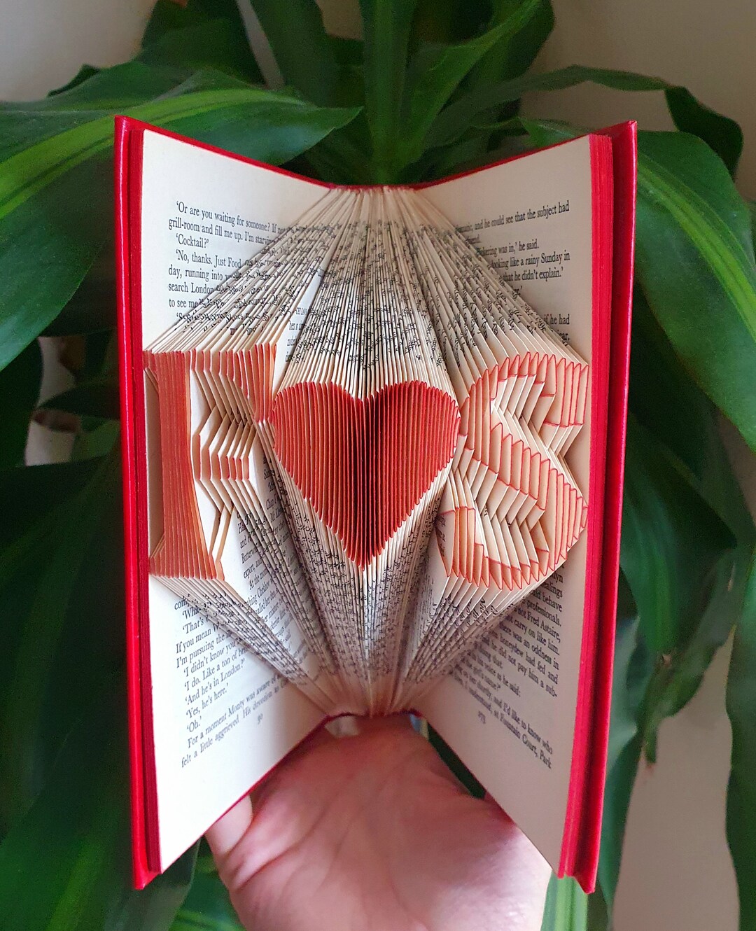 Personalised Folded Book Art With Colour Book Lover Gift - Etsy