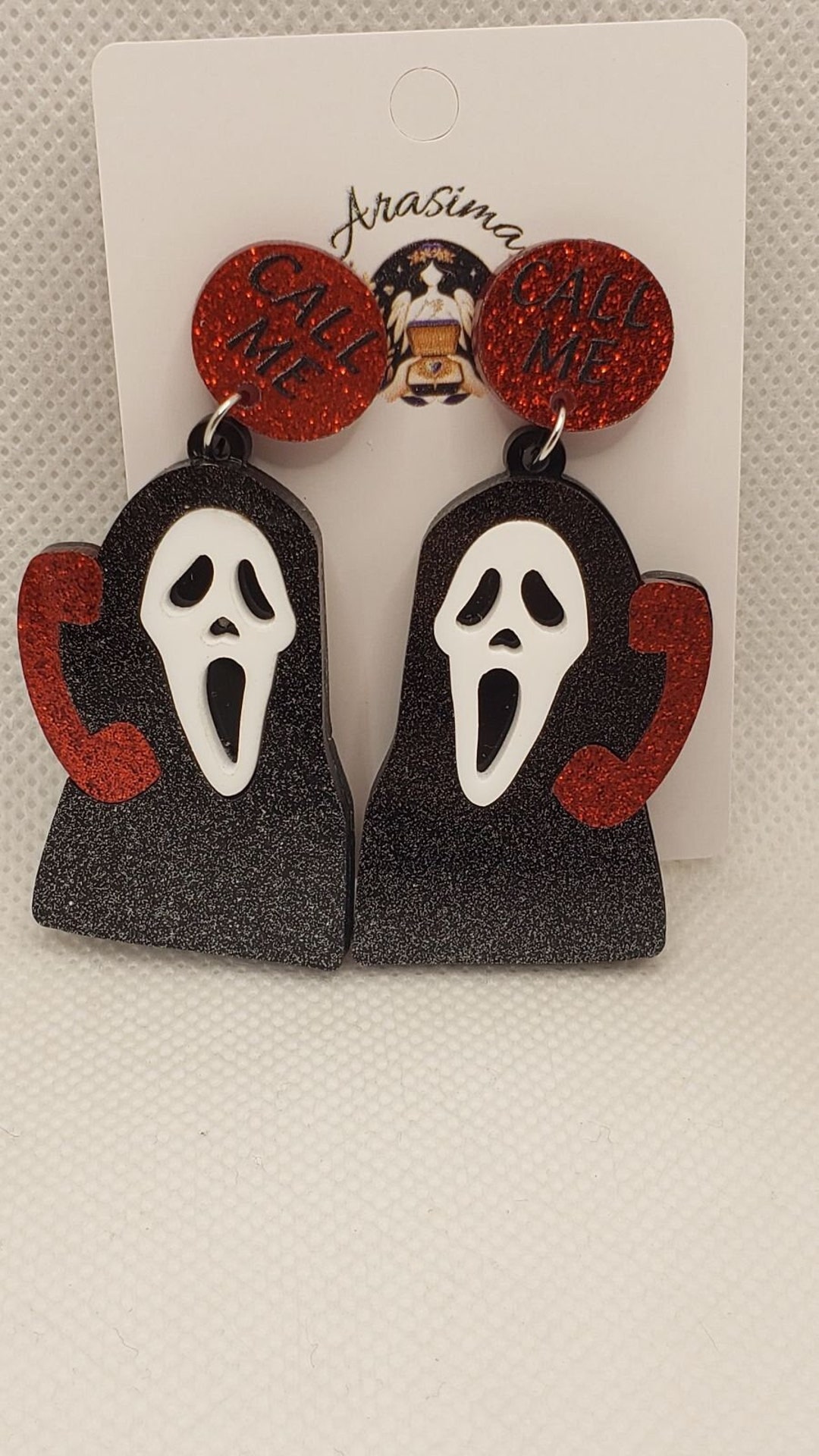 Scream Meme Earrings Glittery Cute Party Dangle Funny 1 Pair - Etsy