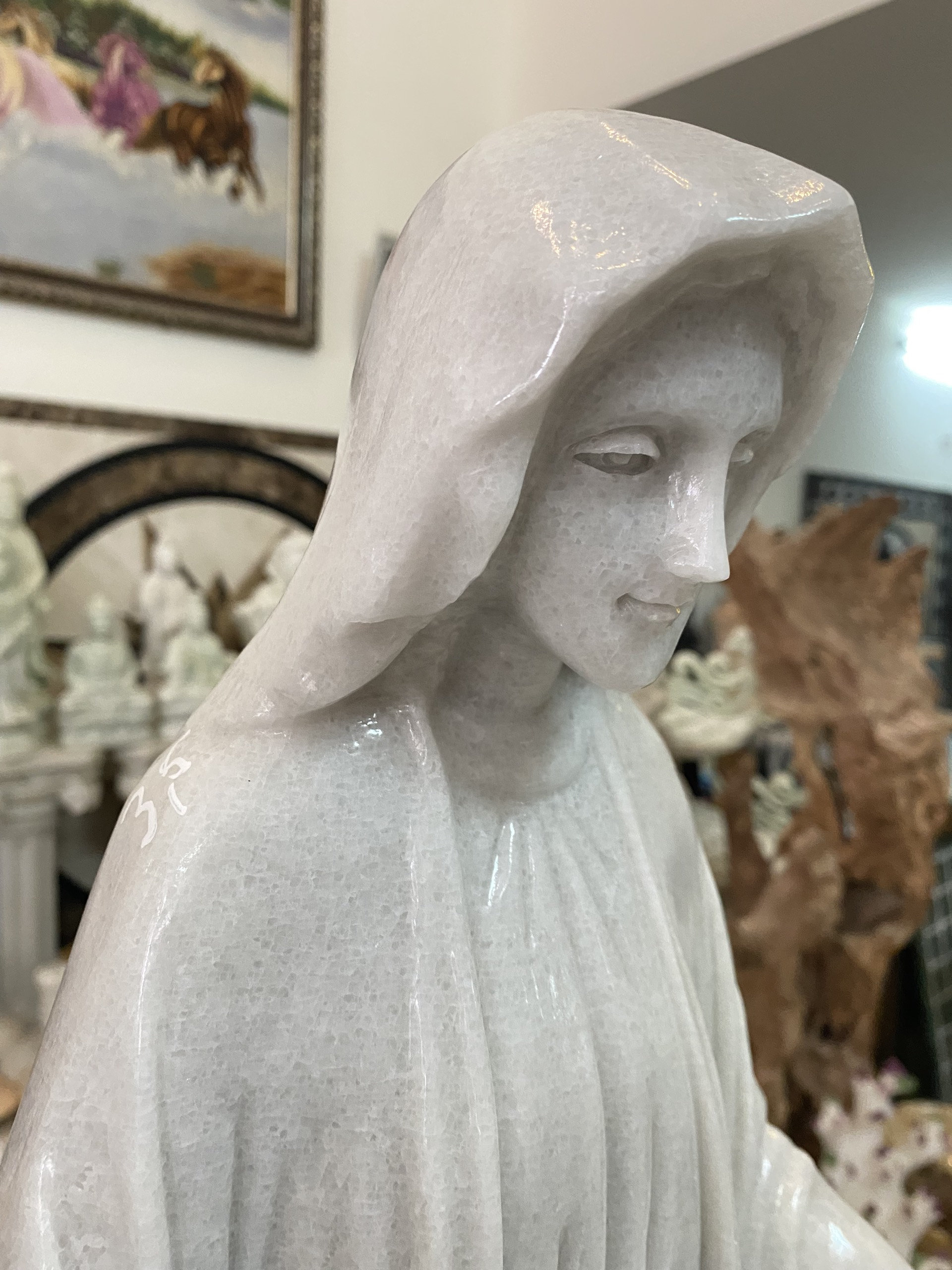 Virgin Mary Stone Statue Religious Statues 70cm-27.5in Handmade ...