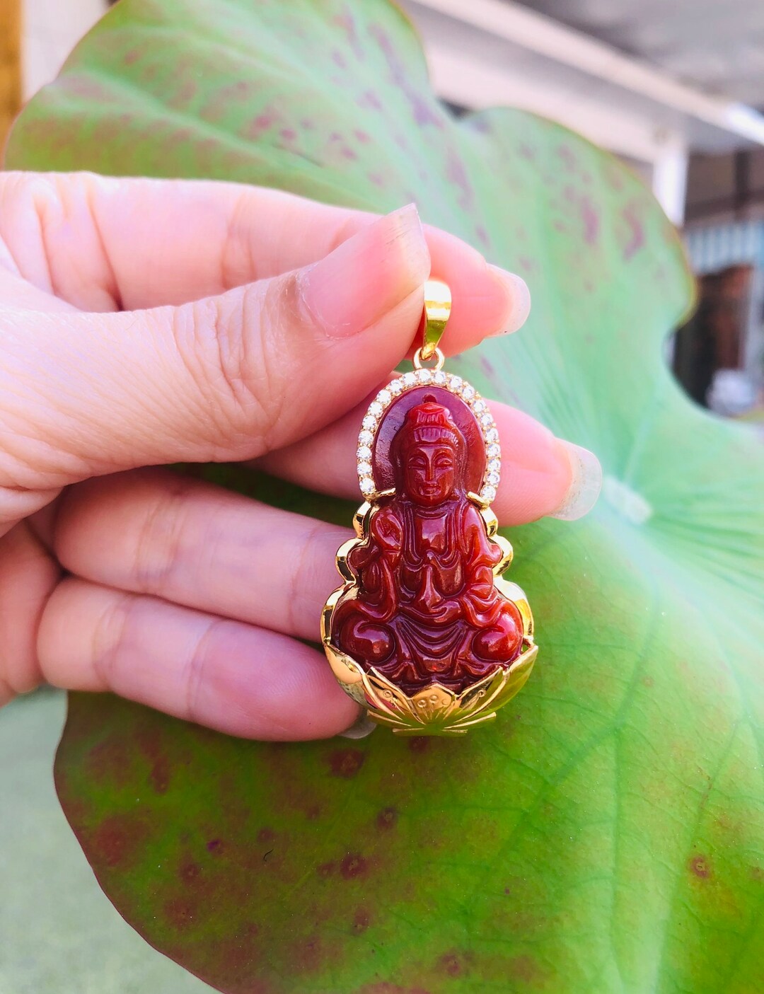 AAA Pink Jade Buddha Pendant Necklace Crystal Gemstone Charm Necklace ...