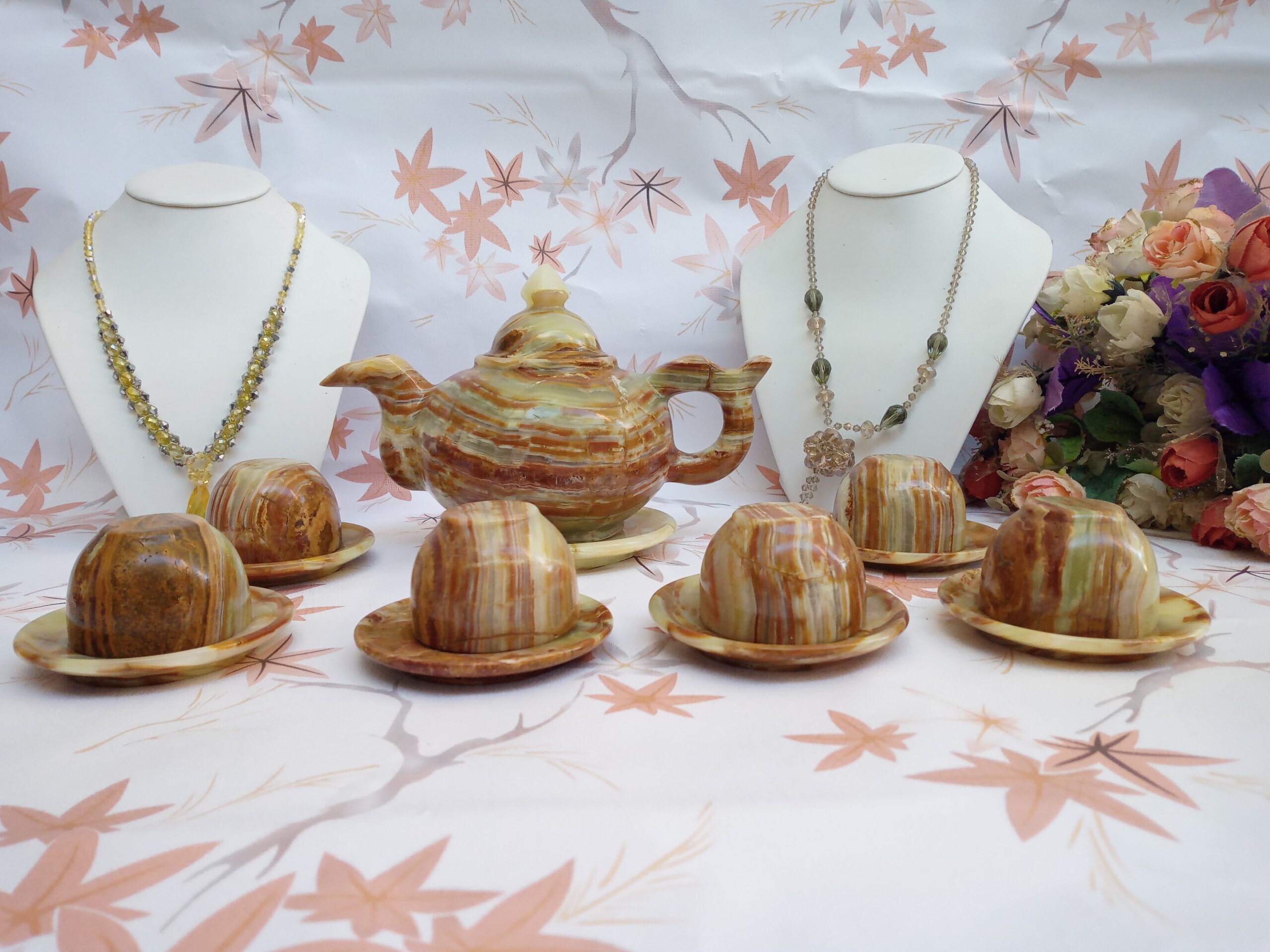 Large Teapot Set Onyx Handmade Teapot and Cups Set Wedding - Etsy