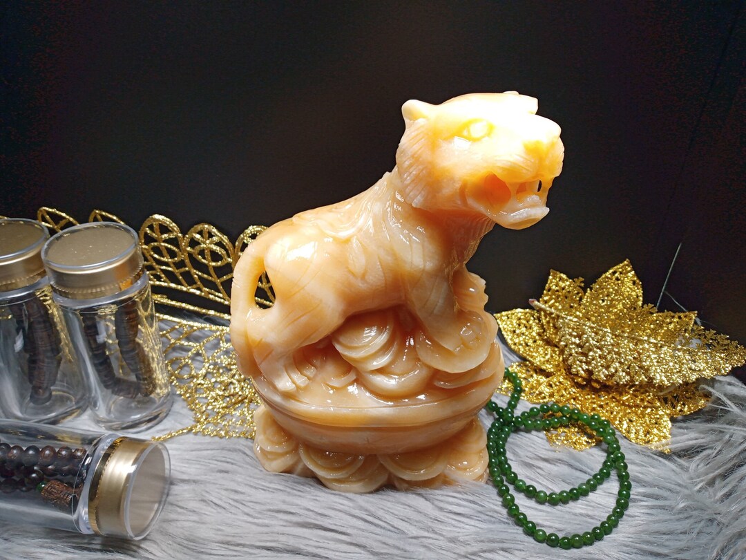 Standing Tiger Stone Statue Lucky Stone Wealth Crystal Healing Energy ...
