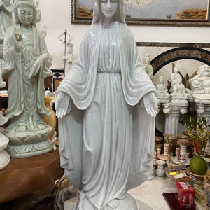 Virgin Mary Stone Statue Religious Statues 70cm-27.5in Handmade ...