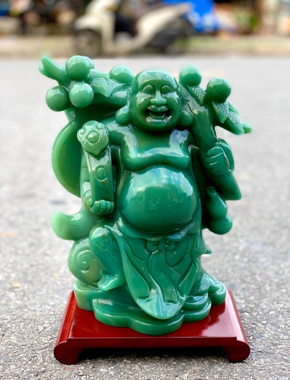Jade Laughing Buddha Statue