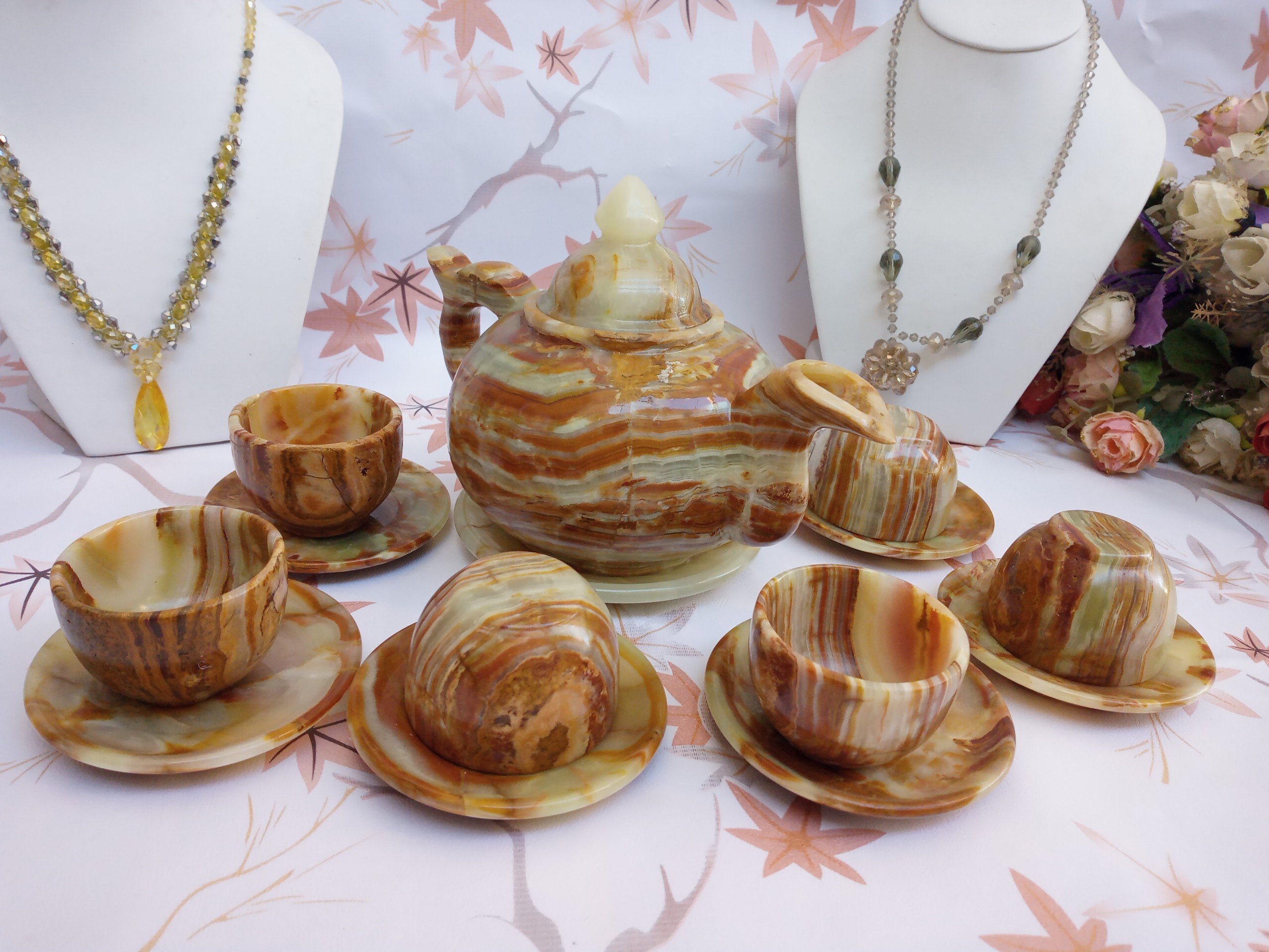 Large Teapot Set Onyx Handmade Teapot and Cups Set Wedding - Etsy