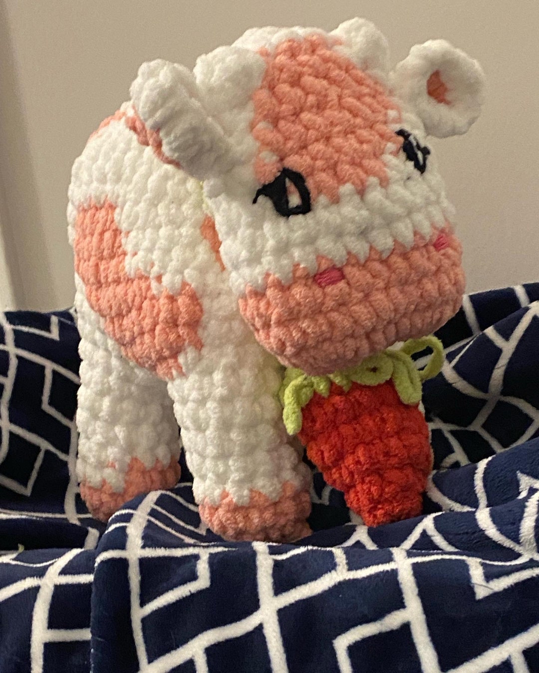 Strawberry Cow Plush - Etsy