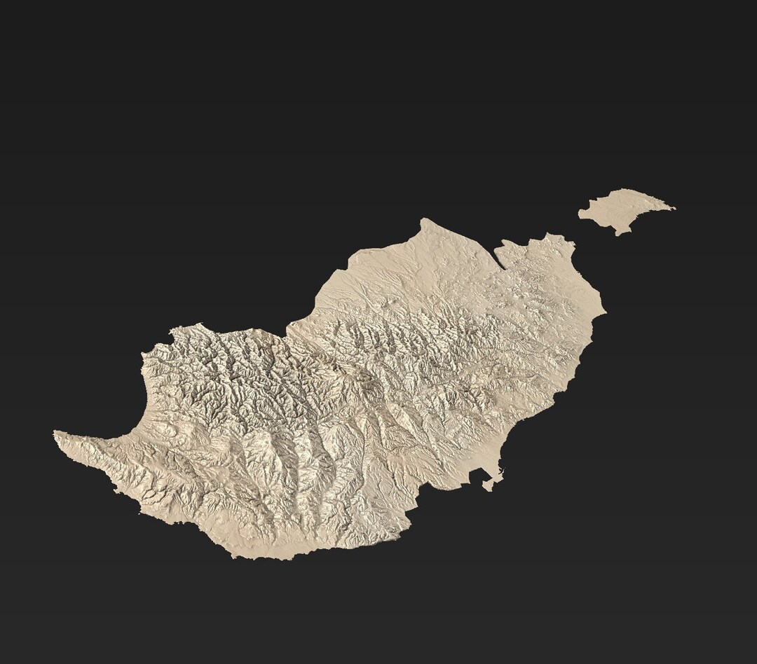 Cyprus HD Topographic Terrain 3D Model STL Map Model for CNC - Etsy
