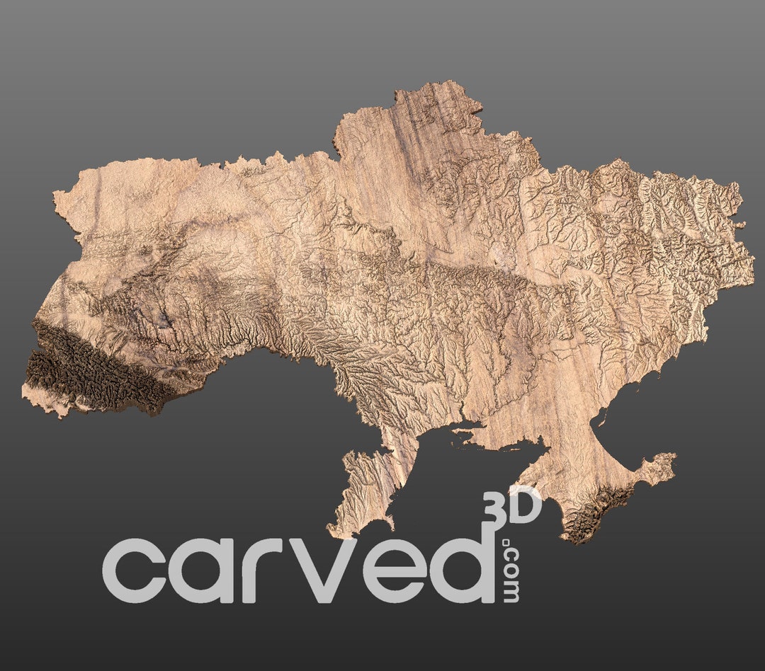 Ukraine Topographic Terrain 3d Map Model For Cnc Milling And Printing
