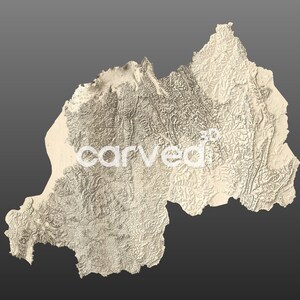Rwanda Topographic Topographic Terrain 3D Model STL Map Model for CNC ...