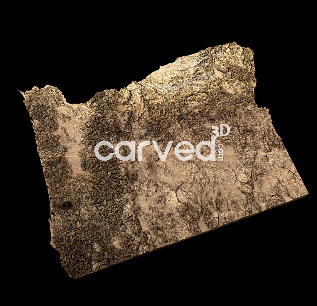 Oregon State Topographic Terrain 3D Map Model for CNC Milling and ...