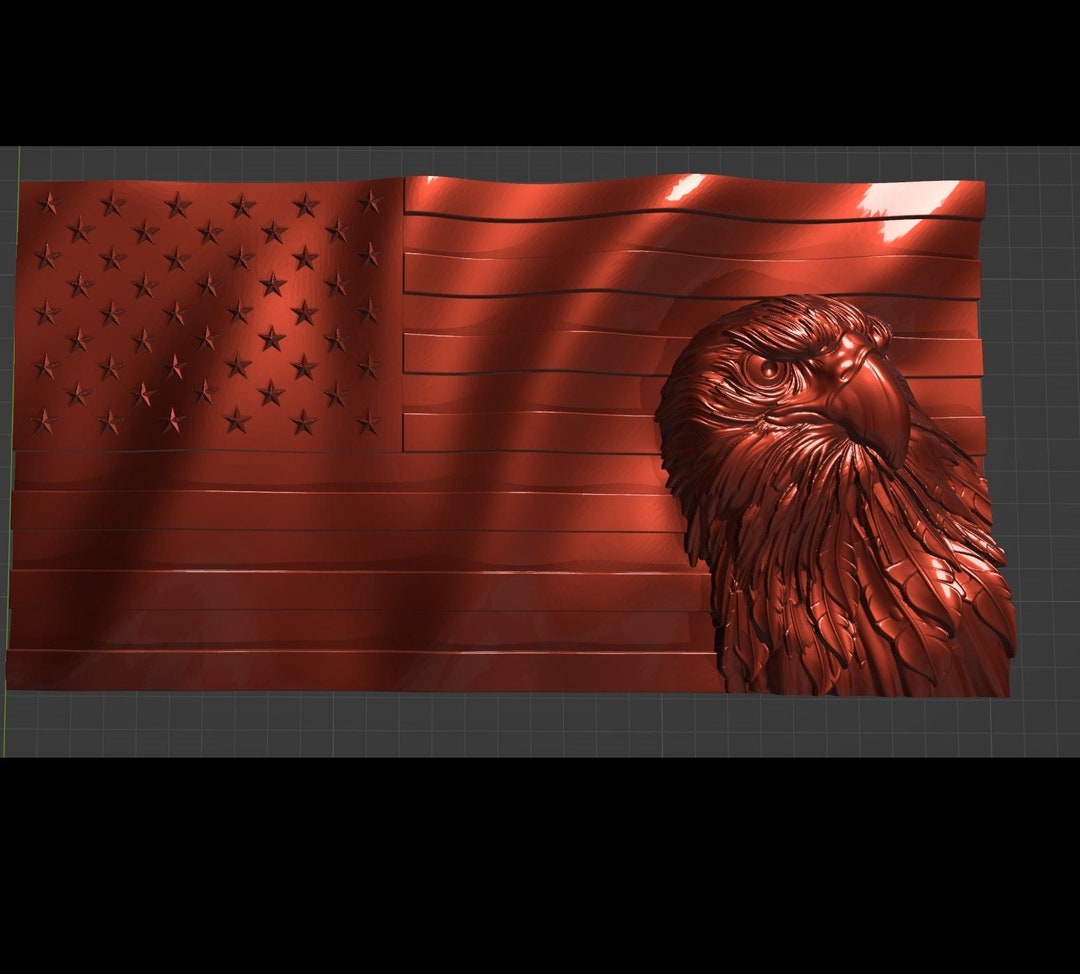 American Wavy Flag With Eagle - Etsy