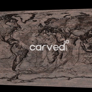 3D World Topographic Map Model, STL File for Cnc/printing - Etsy
