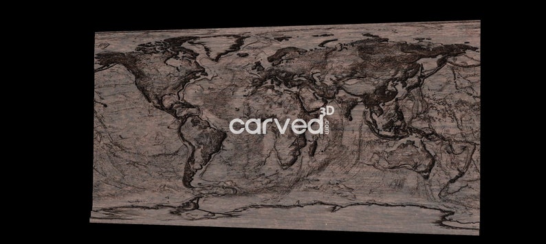 3D World Topographic Map Model, STL File for Cnc/printing - Etsy