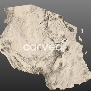 Tanzania Topographic Terrain 3D Model STL Map Model for CNC Milling and ...