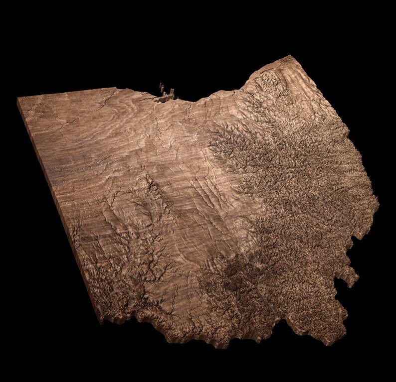 Ohio State Topographic Terrain 3D Map Model for CNC Milling - Etsy