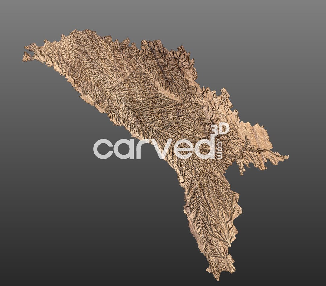 Moldova Topographic Terrain 3D Map Model for CNC Milling and Printing ...