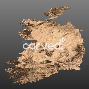Ireland Topographic Terrain 3D Map Model for CNC Milling and Printing ...