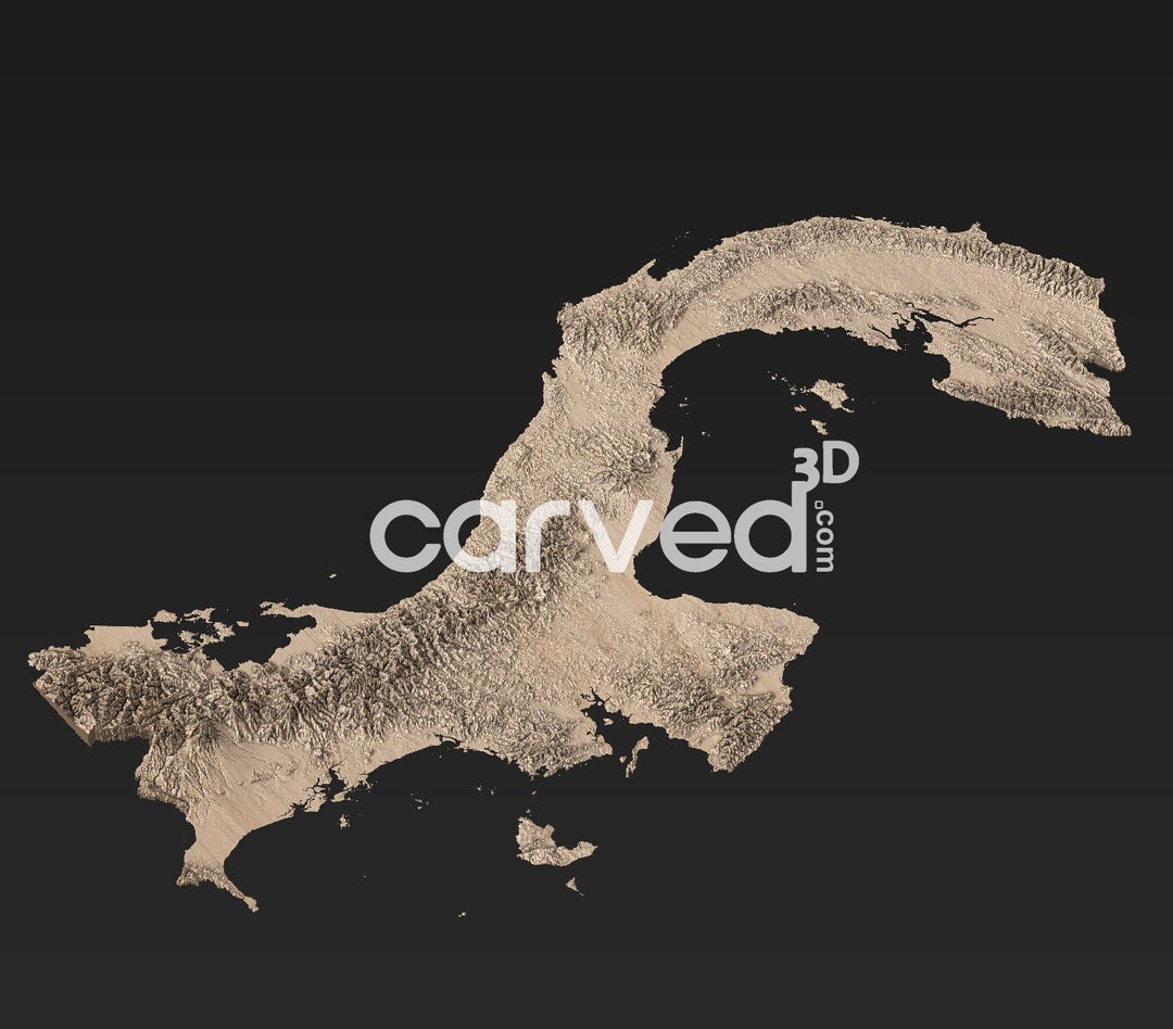 Panama Topographic Terrain 3D Model STL Map Model for CNC Milling and ...
