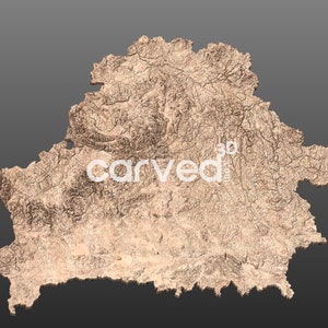Belarus Topographic Terrain 3D Map Model for CNC Milling and Printing ...