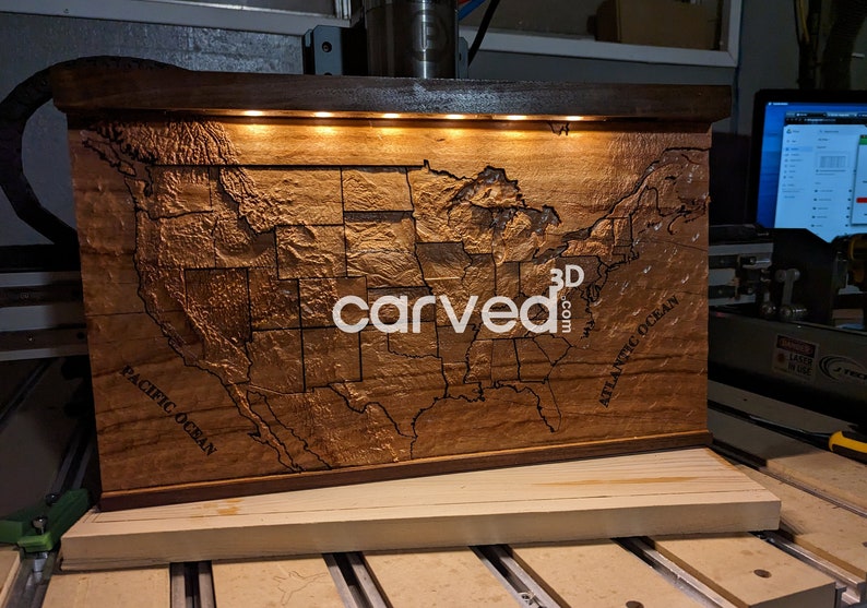 USA Staggered State 3d Model for CNC Carving and 3d Printing - Etsy