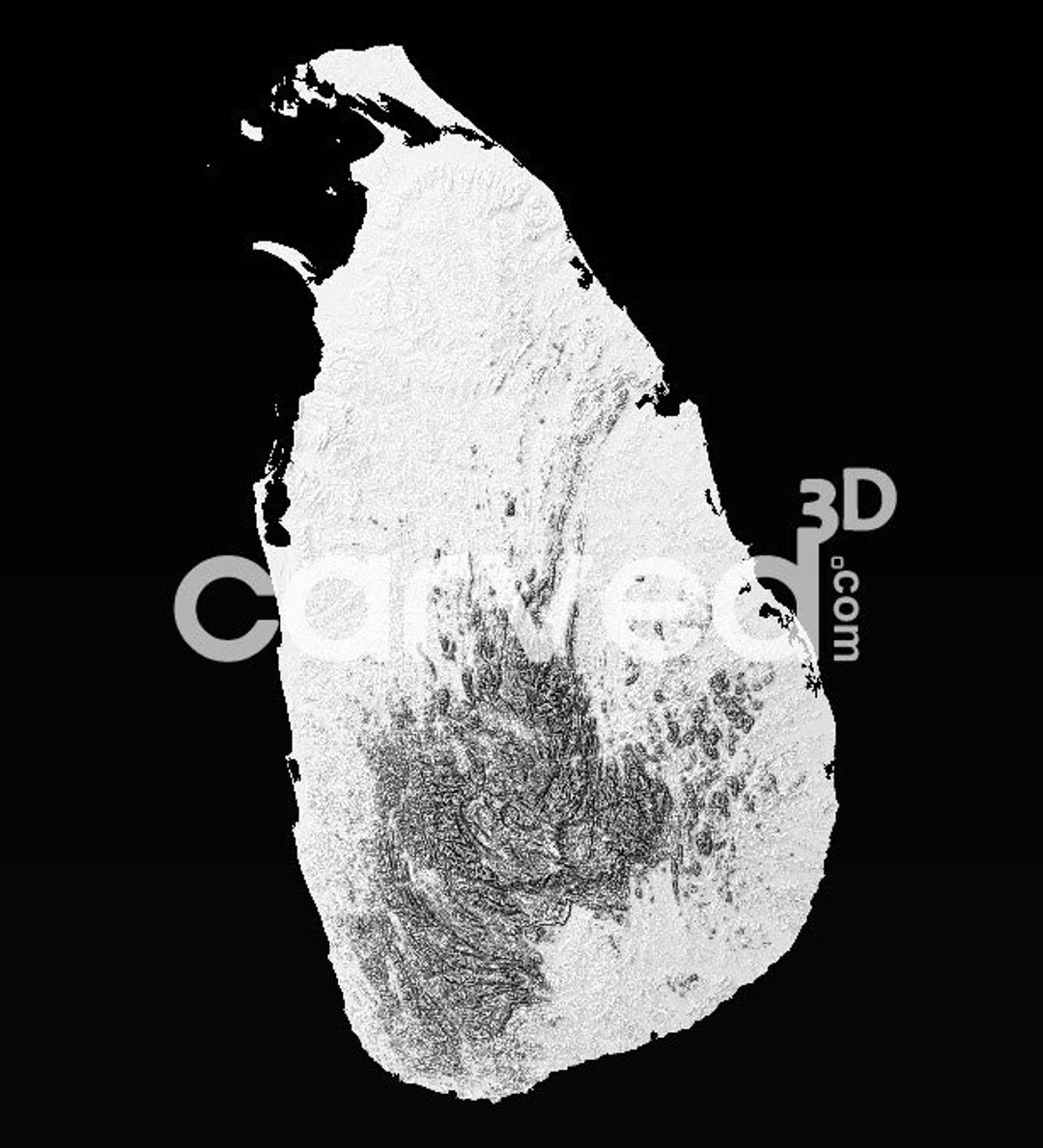 Sri Lanka Topographic 3D Model, STL Map for CNC Milling/printing - Etsy