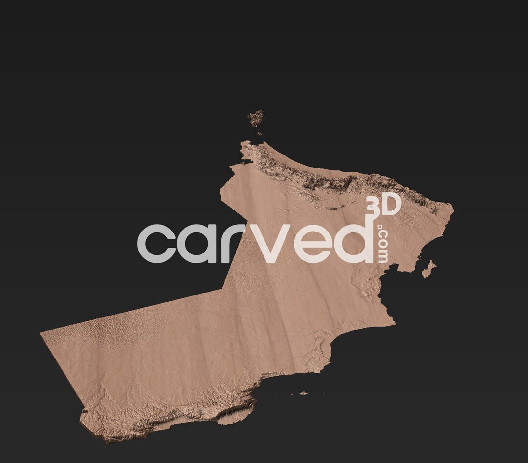 Oman HD Topographic Terrain 3D Model STL Map Model for CNC Milling and ...