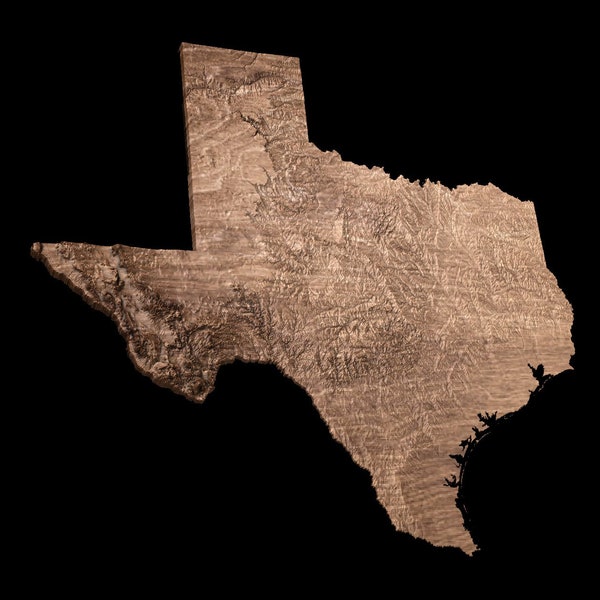 Topographic Map 3d Texas - Etsy