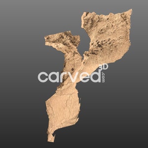 Mozambique Topographic Terrain 3D STL Map Model for CNC Milling and ...