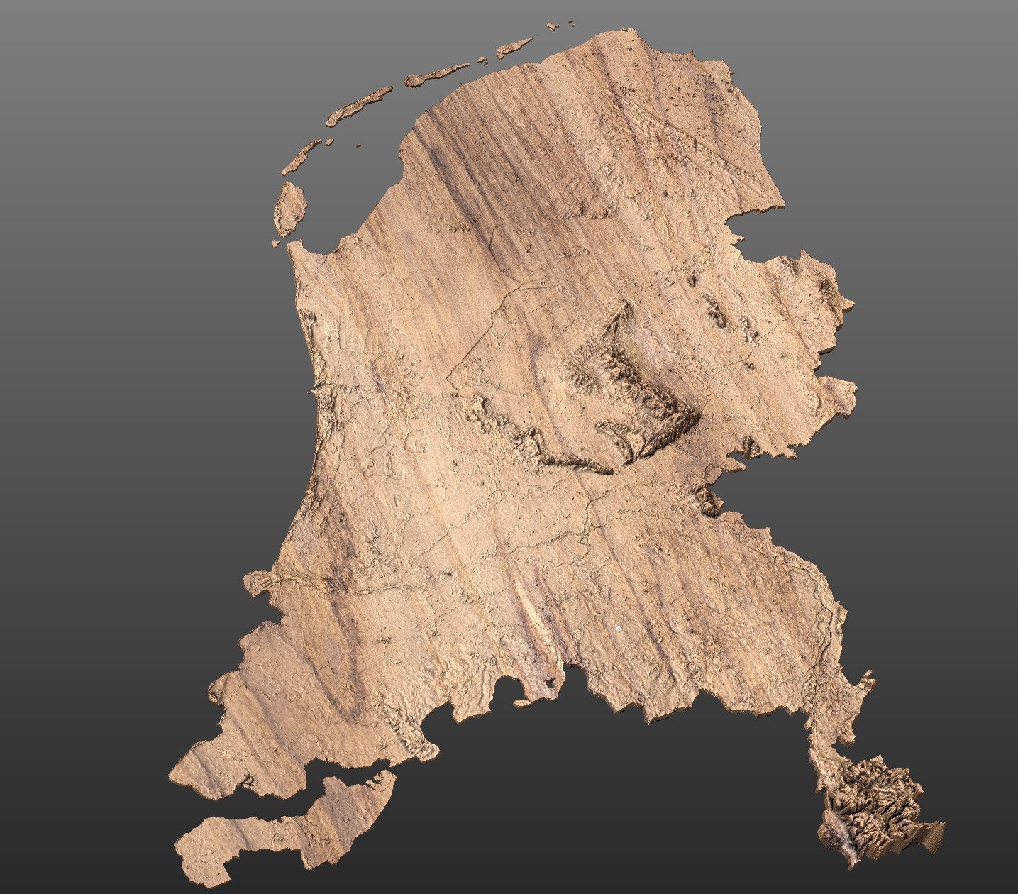 Netherlands Topographic Terrain 3D Map Model for CNC Milling - Etsy