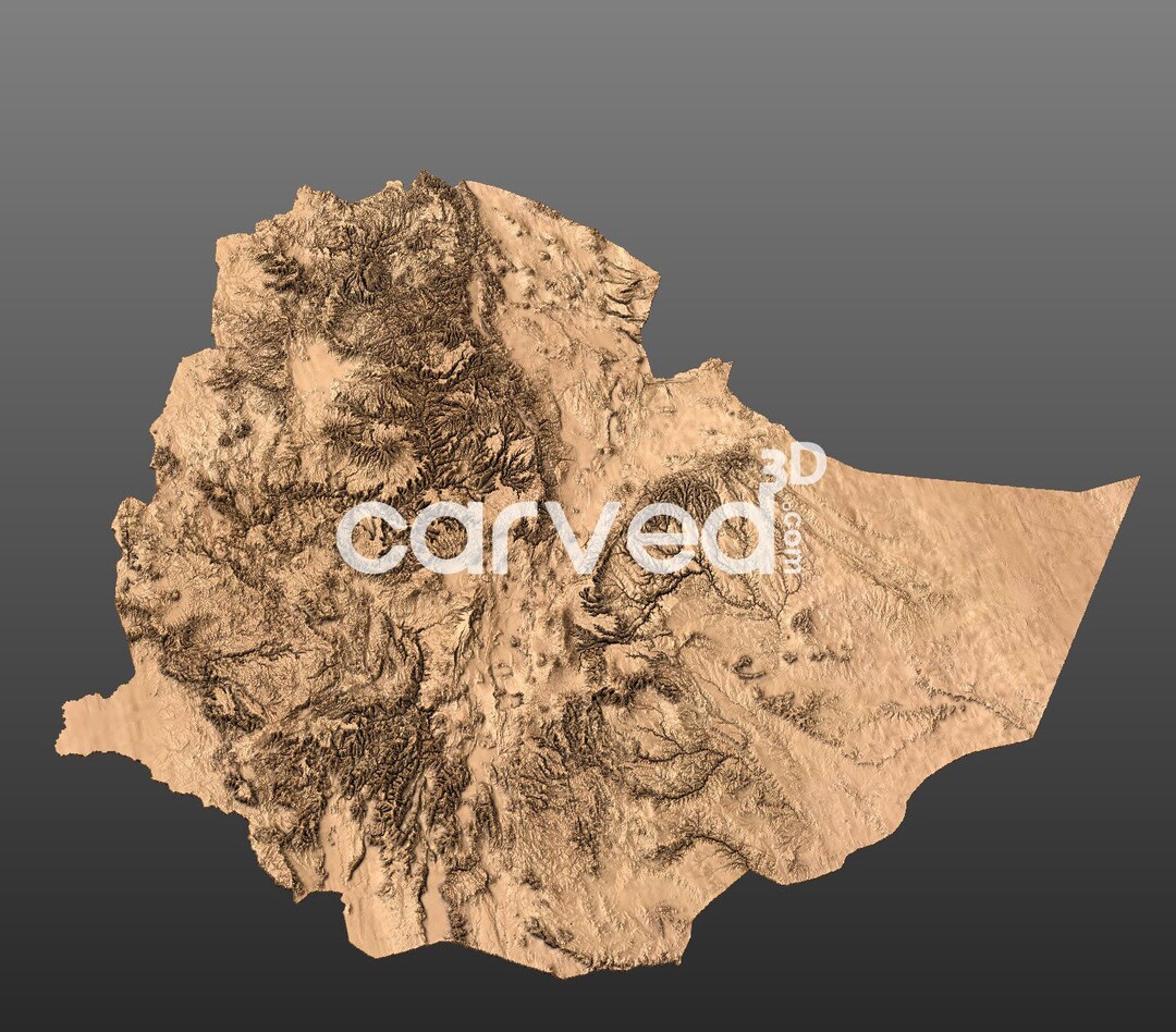 Ethiopia Topographic Terrain 3D STL Map Model for CNC Milling and ...