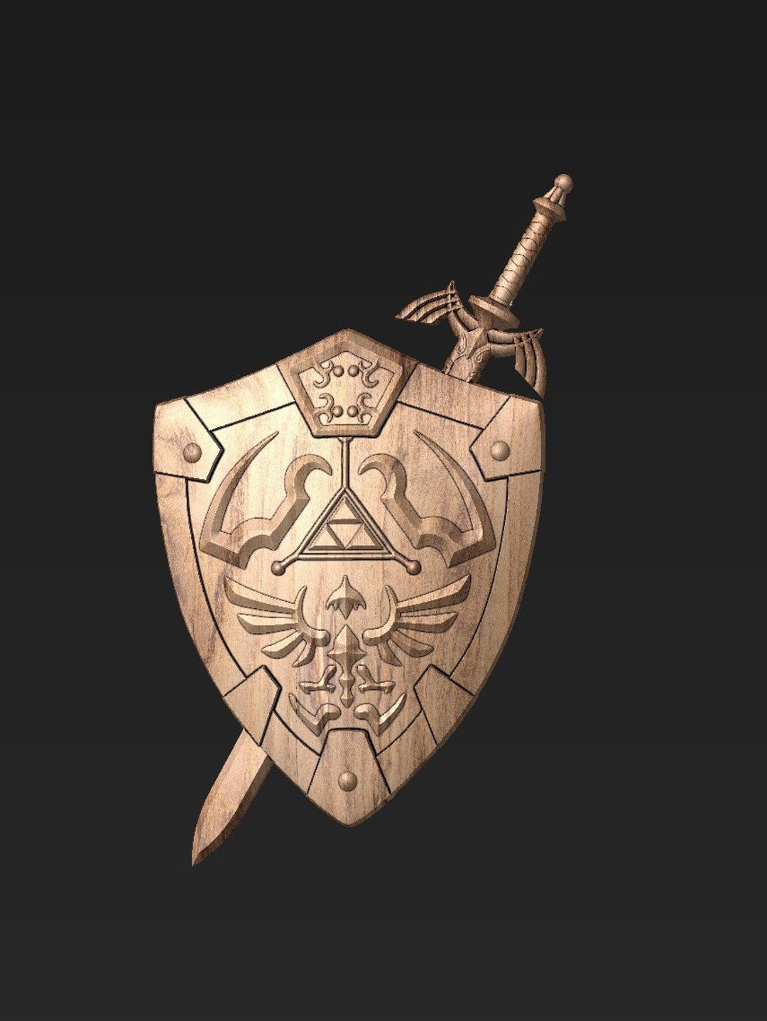 Legend of Zelda Hyrule Shield 3d STL Model for CNC Carving and 3d ...