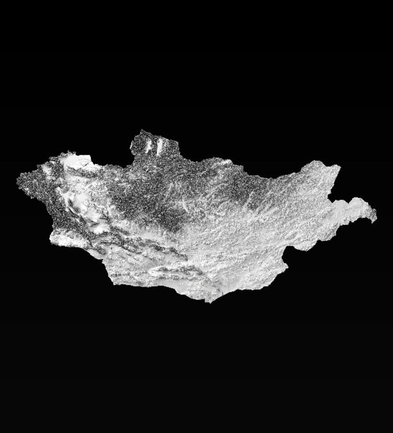 Mongolia HD Topographic Terrain 3D Model STL Map Model for CNC - Etsy
