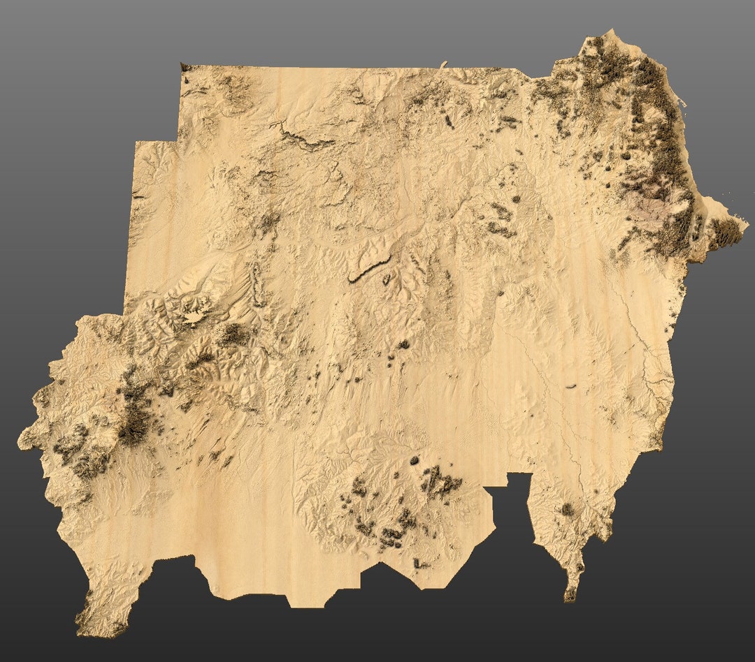 Sudan Topographic Terrain 3D STL Map Model for CNC Milling and - Etsy